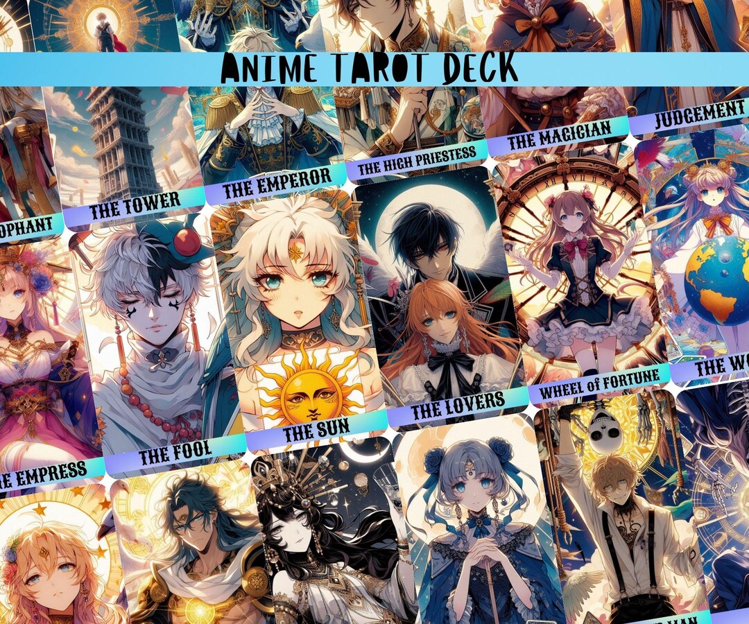 Anime Tarot Deck, 78 Tarot Cards Deck and Pouch, Unique Tarot Deck ...