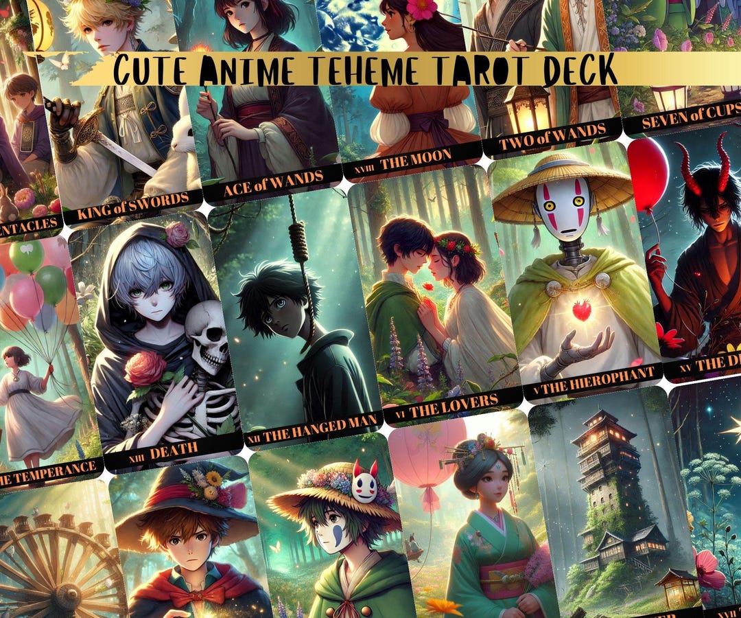 Cute Anime Theme Tarot Deck, 78 Card Full Deck and Pouch - Etsy
