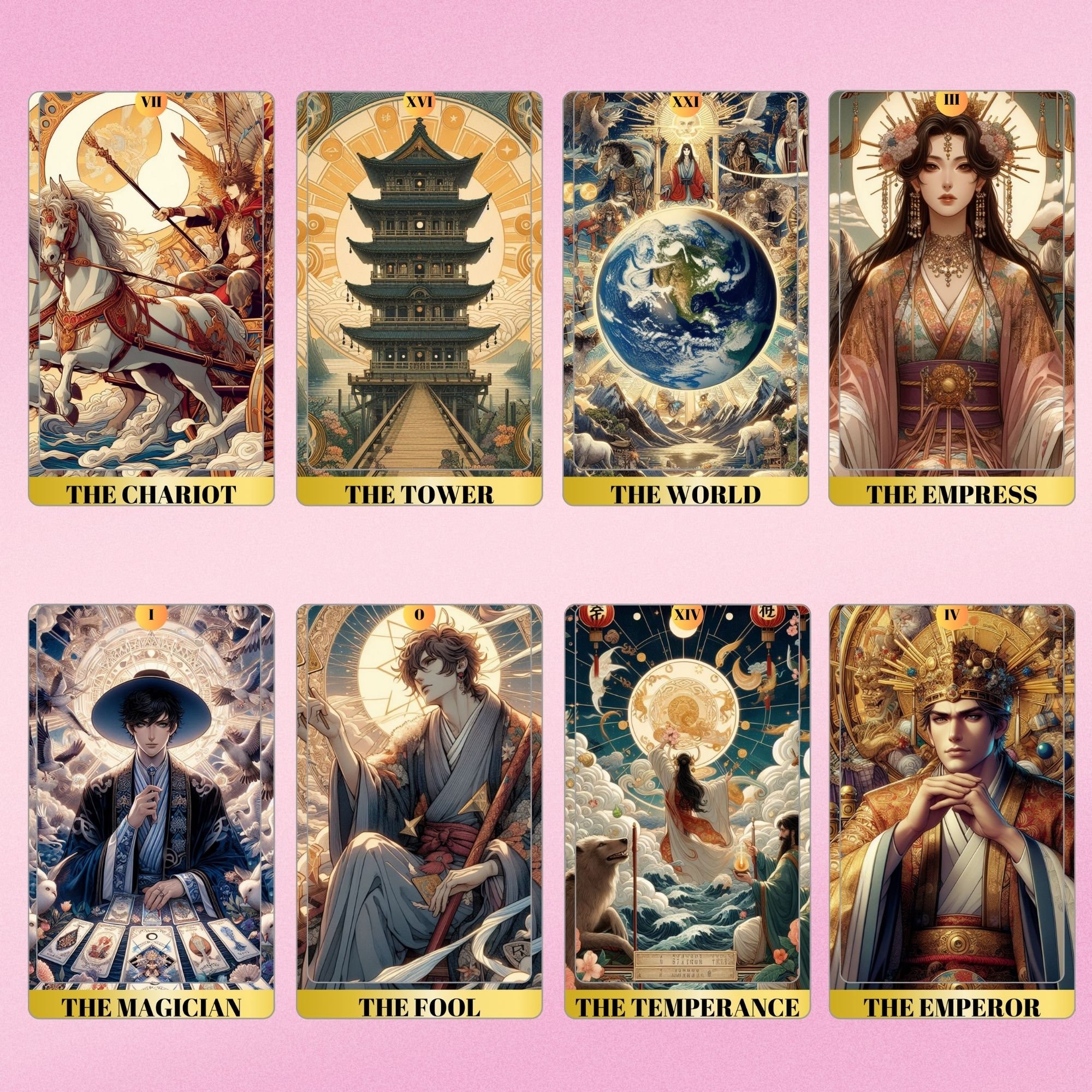 Japanese Theme 22 Major Arcana Tarot Cards,instant Spiritual Insights ...