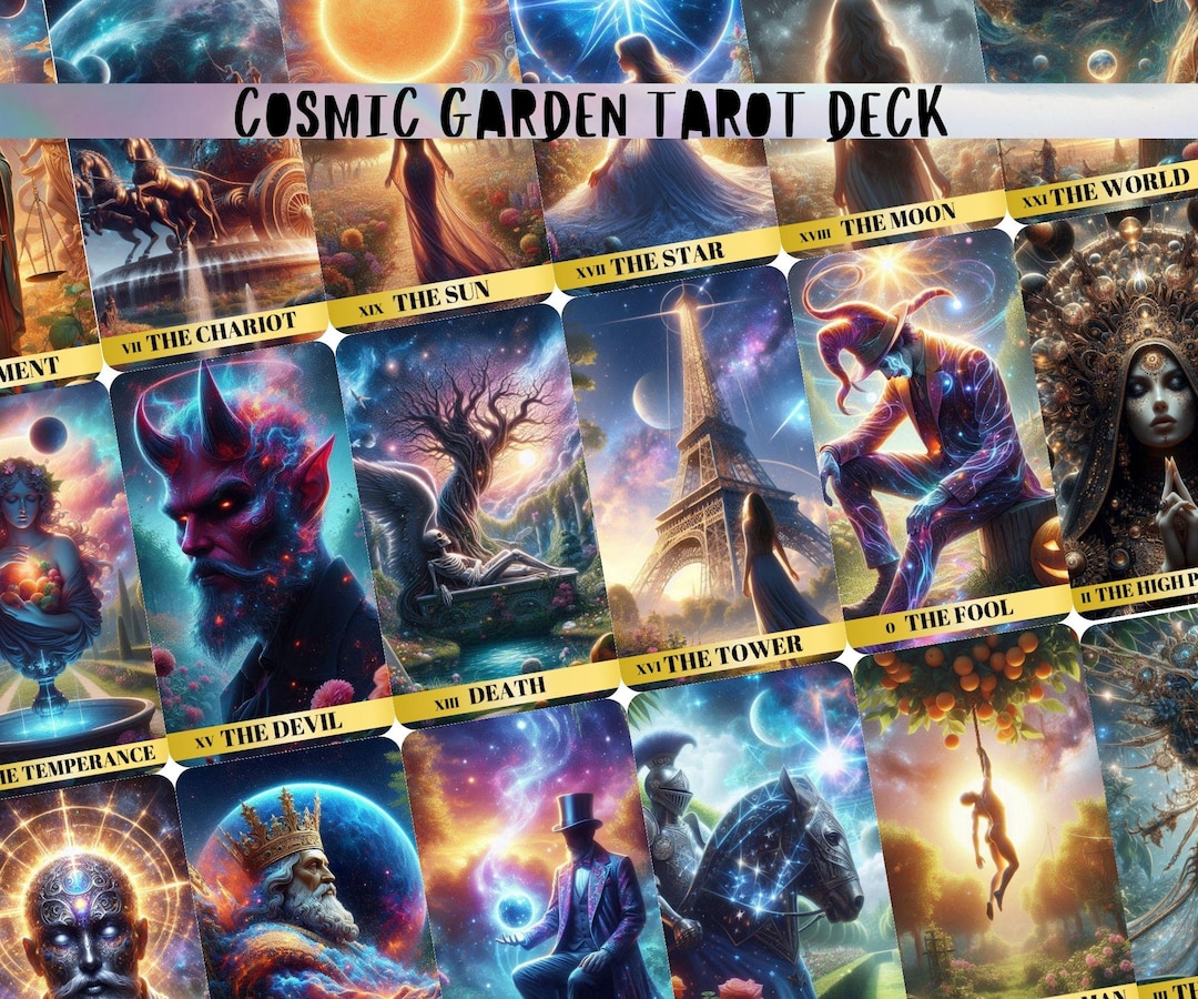 Cosmic Garden Tarot Deck: 78 Celestial Cards With Pouch - Etsy