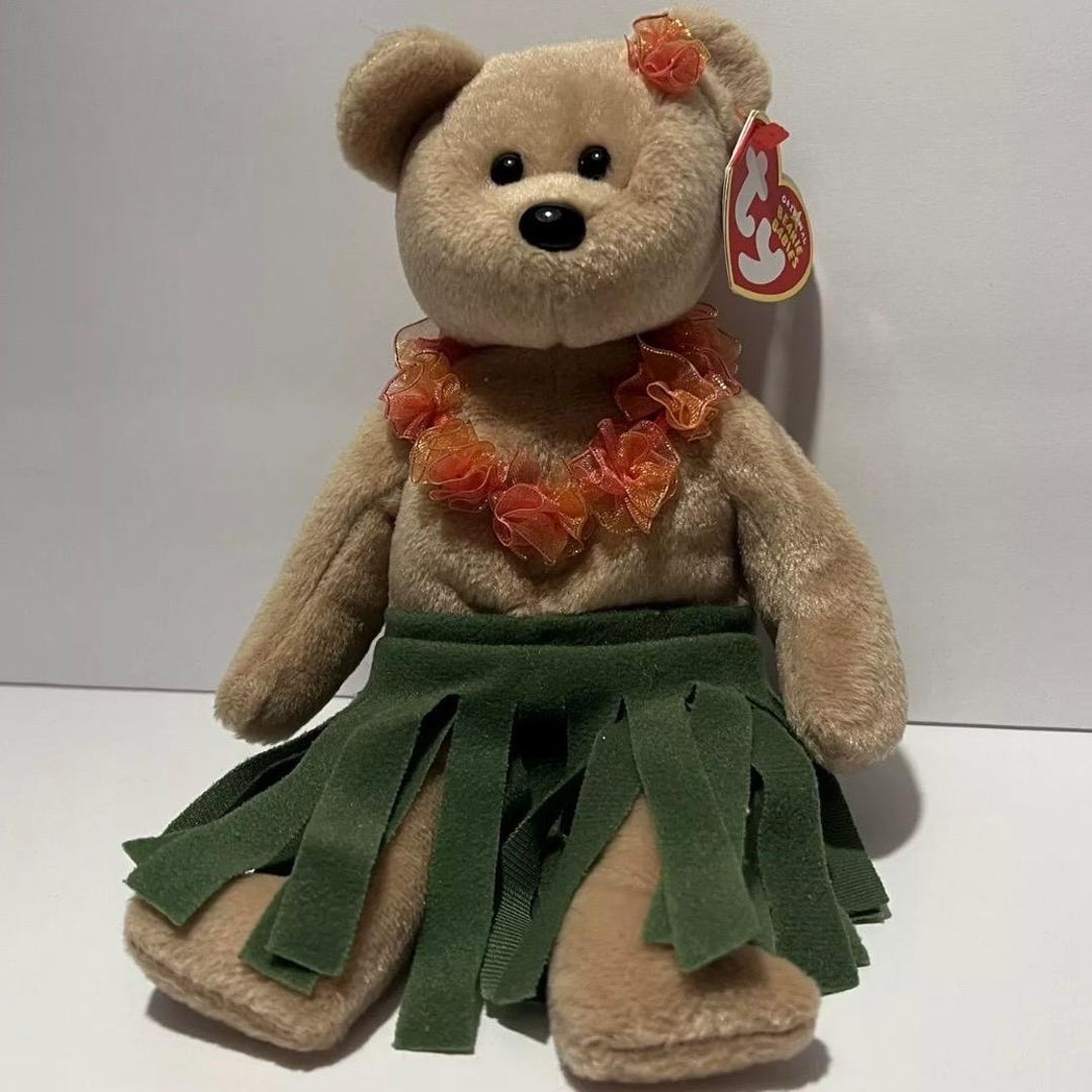 Ty Beanie Baby ALANA the Hula Bear Vintage Ty Plush Stuffed Animal Toy ...