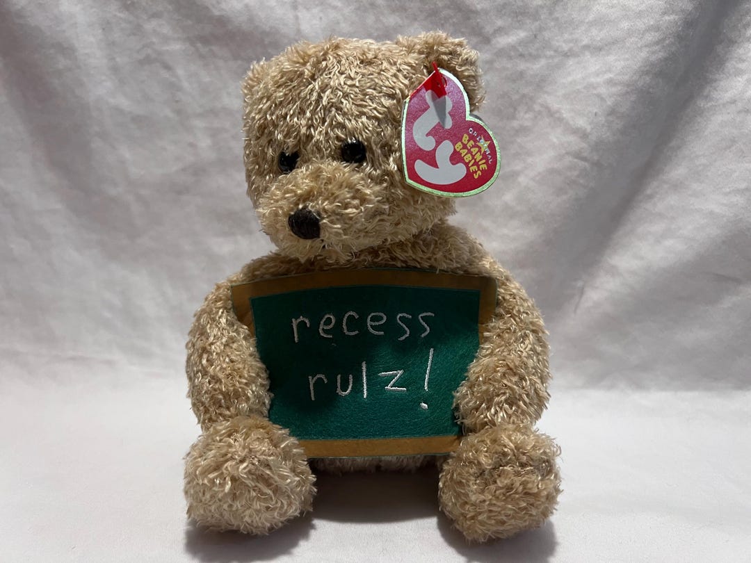 Vintage Ty Beanie Baby Bear Plush: School Rocks Recess Rulz! - Etsy