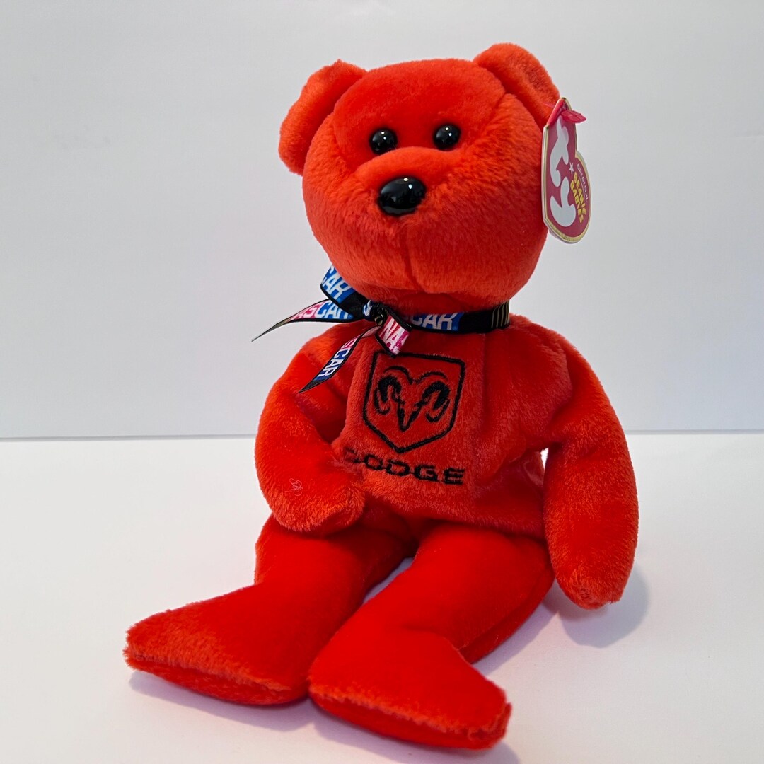 Vintage Ty Beanie Baby Elliot Sadler NASCAR Dodge Bear - Etsy