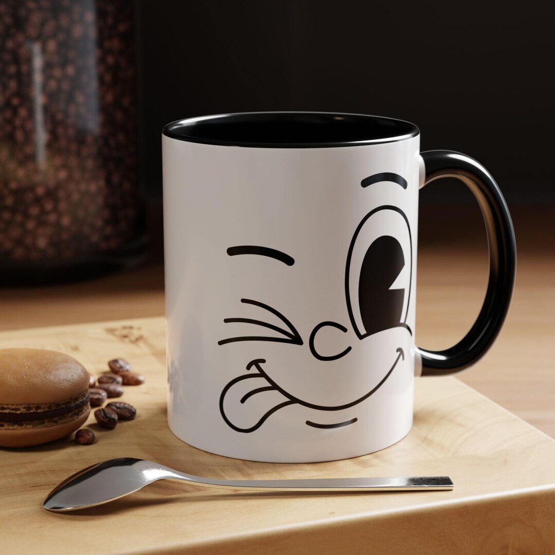 Funny Face Mug, Silly Expression Coffee Cup, Tea Drinker Gift, 11oz ...
