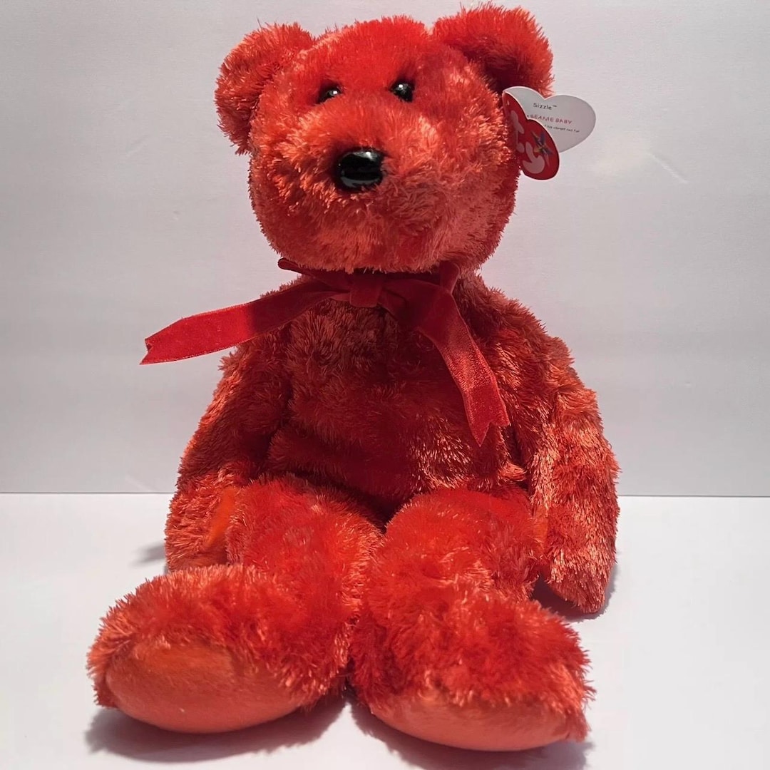 TY Beanie Buddy SIZZLE the Bear Valentines Plush Vintage Ty Stuffed ...