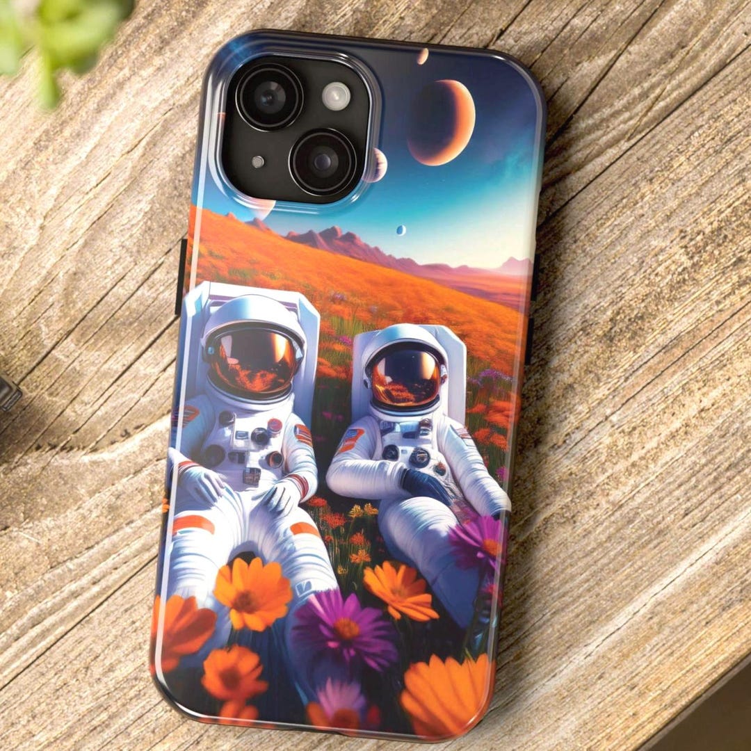 IPhone Case Space Travel Tough Phone Case Astronaut Wildflower Design ...