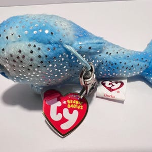 TY Beanie Baby DOCKS the Blue Dolphin Key Hook NWT Vintage Plush ...