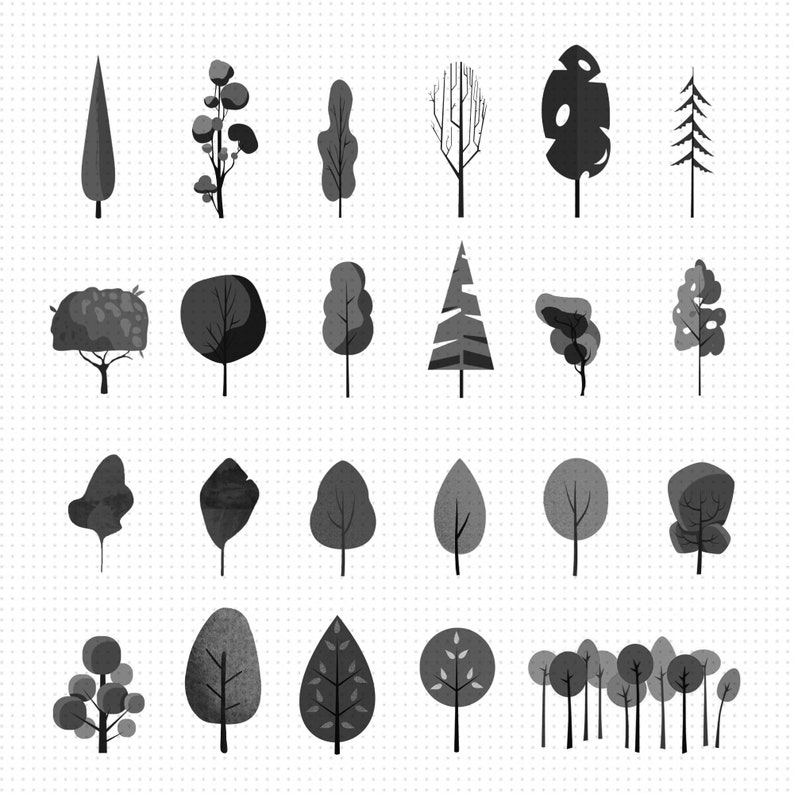 Brush Preset | Trees, Photoshop, Procreate, Indesign, Illustrator - Etsy