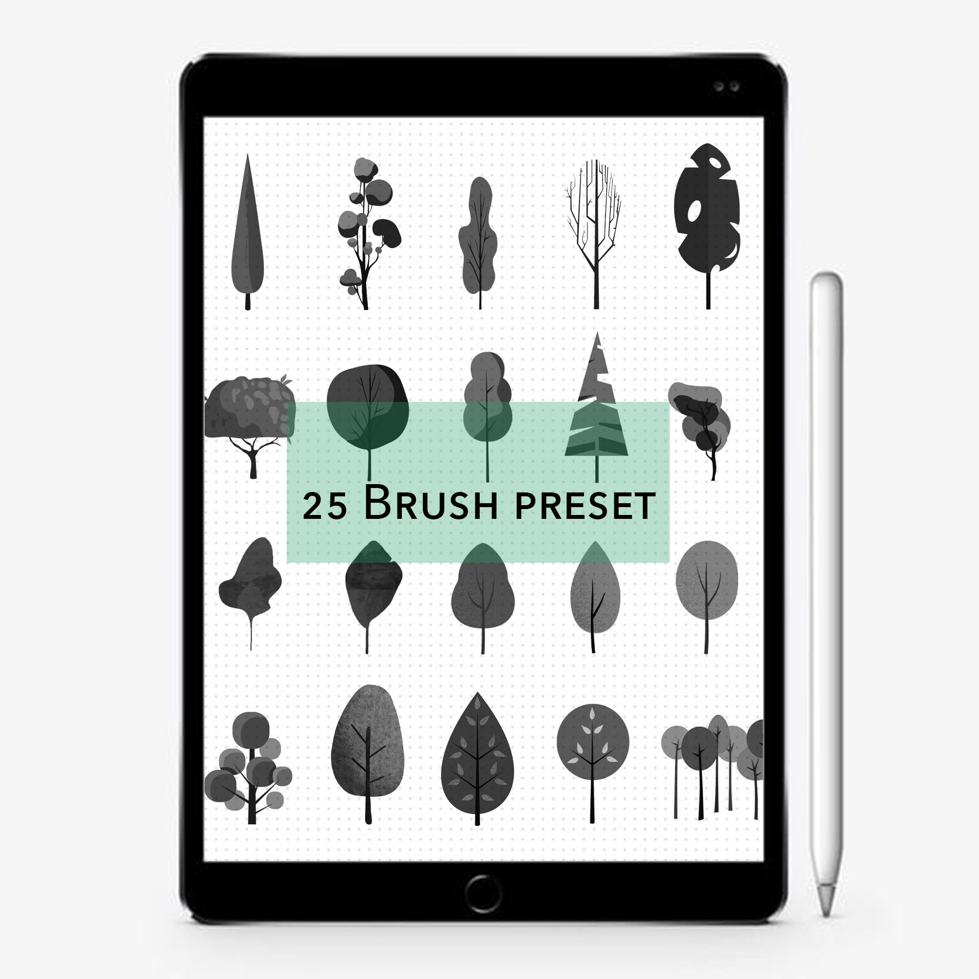 Brush Preset | Trees, Photoshop, Procreate, Indesign, Illustrator - Etsy