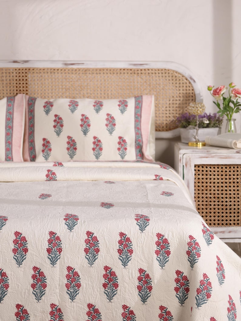 Handmade Jaipur Block Print Duvet Cover: King Size Boho Cotton Bedding ...