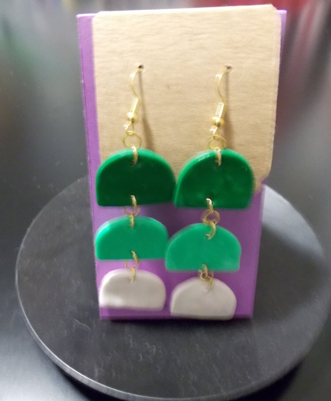 Geometric Half Moon Shapes of 3 Dangle Earrings - Etsy