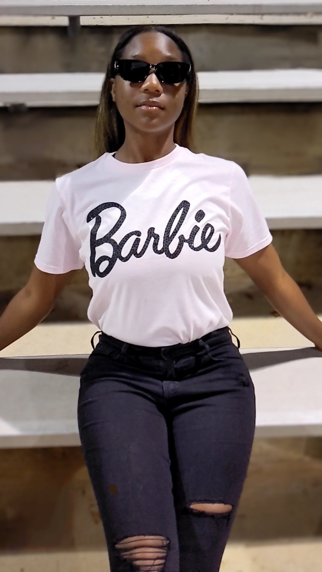 Black Barbie Logo Pink T-shirt Size M - Etsy