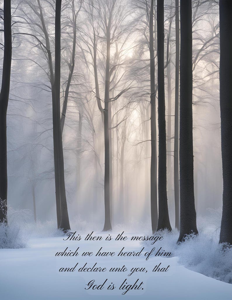 Winter Light - Frozen Snowy Trees and Bible Verse - Etsy