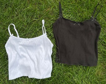 Handmade Pointelle Tank Top Dainty Knit Cami Top Angel Balletcore Y2k ...