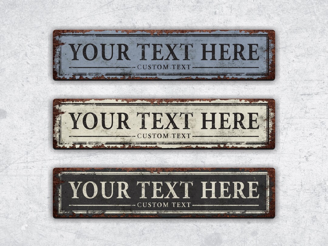 Rusted Street Sign | Custom Metal Sign | Personalized Street Sign ...
