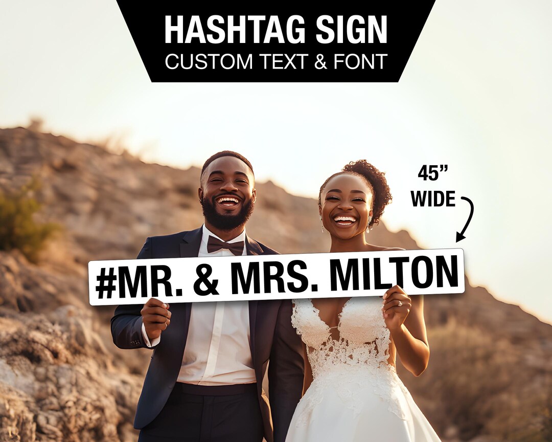 Hashtag Wedding Sign Custom Social Media Sign Indoor Outdoor Sign Party ...