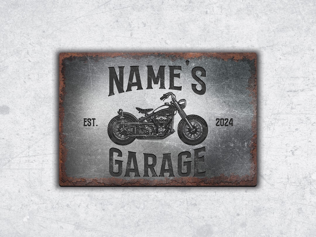 Custom Rusty Garage Sign Custom Metal Sign Personalized Garage Sign ...