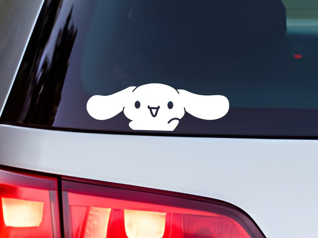 Kawaii White Dog With Floppy Ears Sticker Window Peeking Sticker Car ...