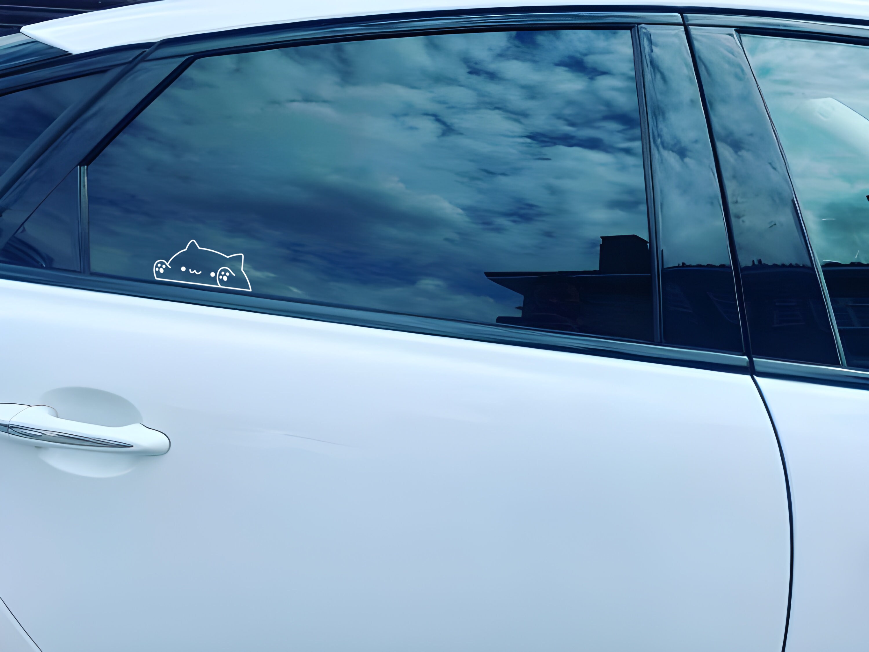 Bongo Cat Sticker Peeking Cat Car Window Stickers - Etsy
