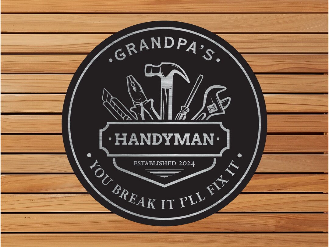 Custom Handyman Sign Custom Metal Sign Personalized Handyman Sign Name ...