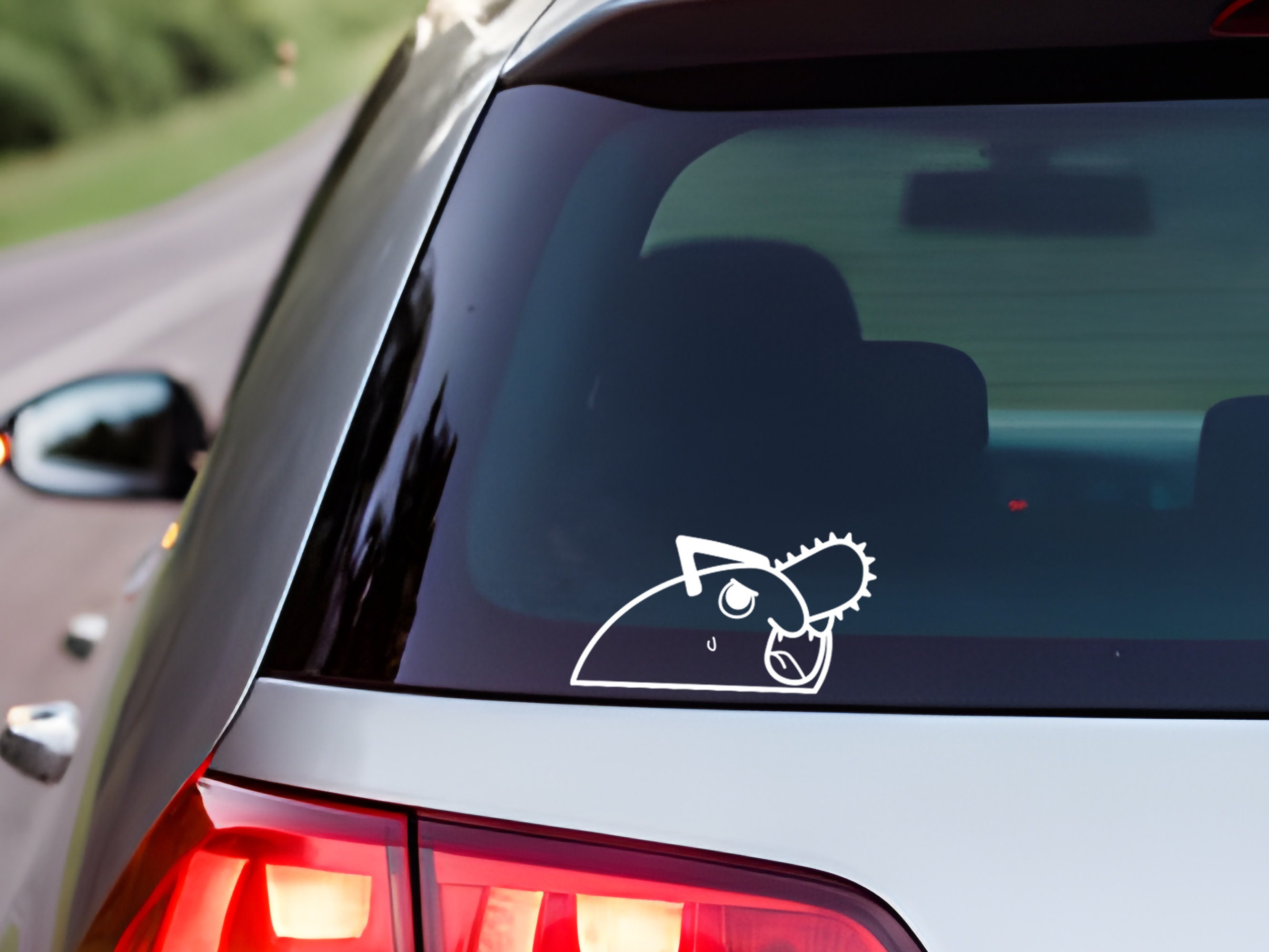 Chainsaw Dog Decal Anime Car Window Stickers - Etsy