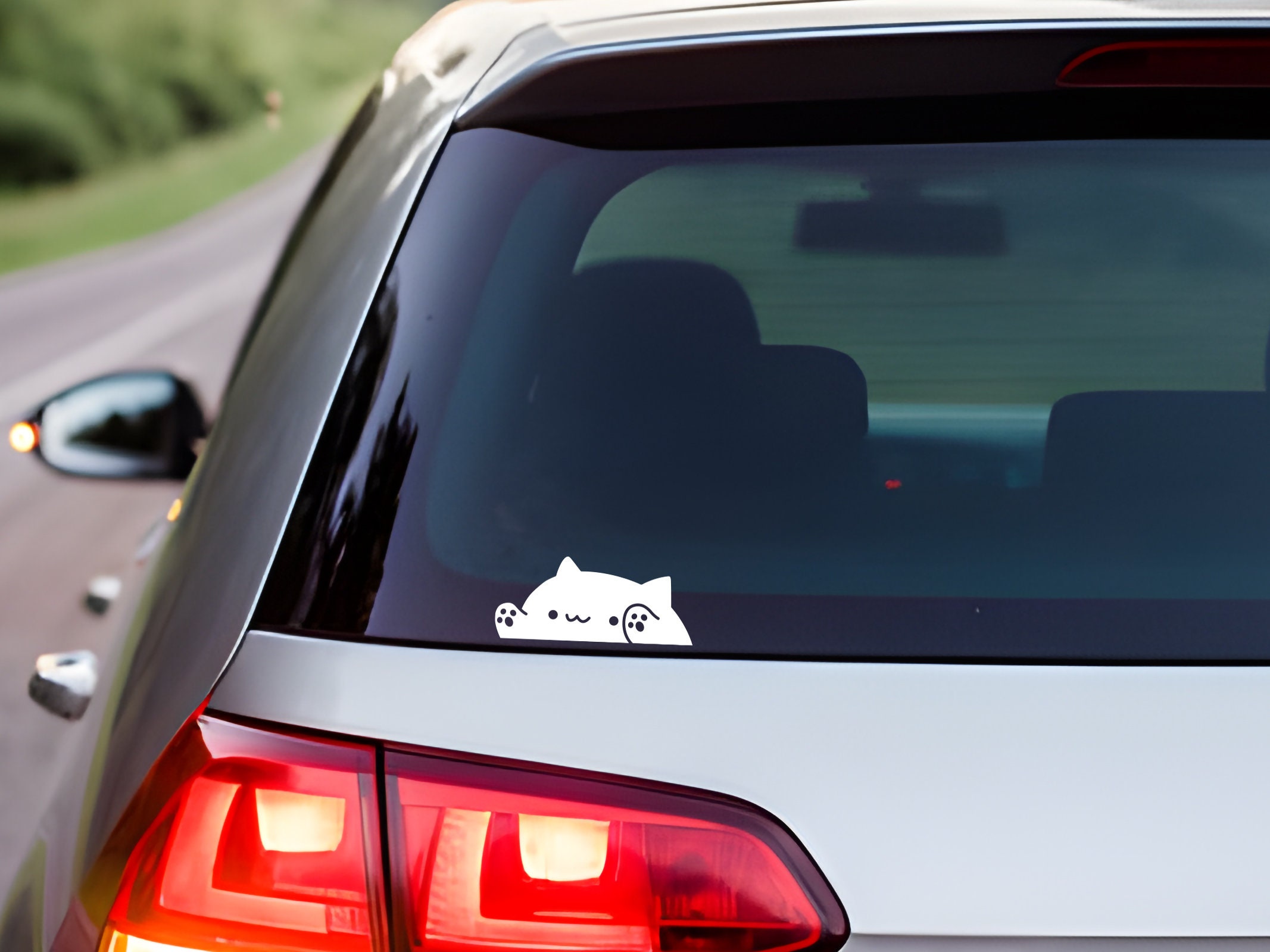 Bongo Cat Sticker Peeking Cat Car Window Stickers - Etsy