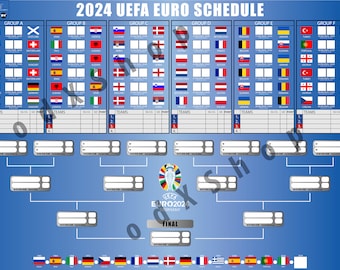 Euro 2024 Fillable Poster Schedule Wallchart DIGITAL VERSION CEST gmt2 ...