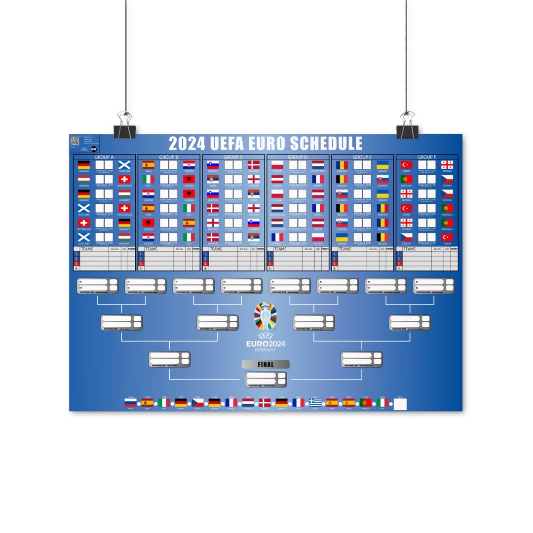 Euro 2024 Fillable Poster Schedule Wallchart - Etsy