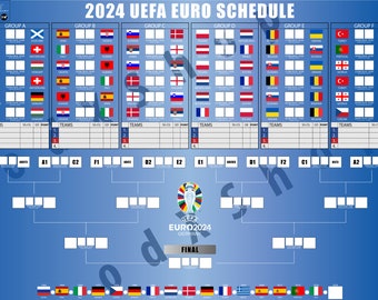Euro 2024 Schedule Poster Digital Print GMT1 london Timezone - Etsy