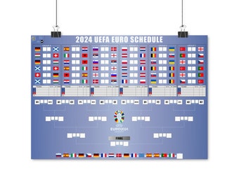 Euro 2024 Fillable Poster Schedule Wallchart DIGITAL VERSION CEST gmt2 ...