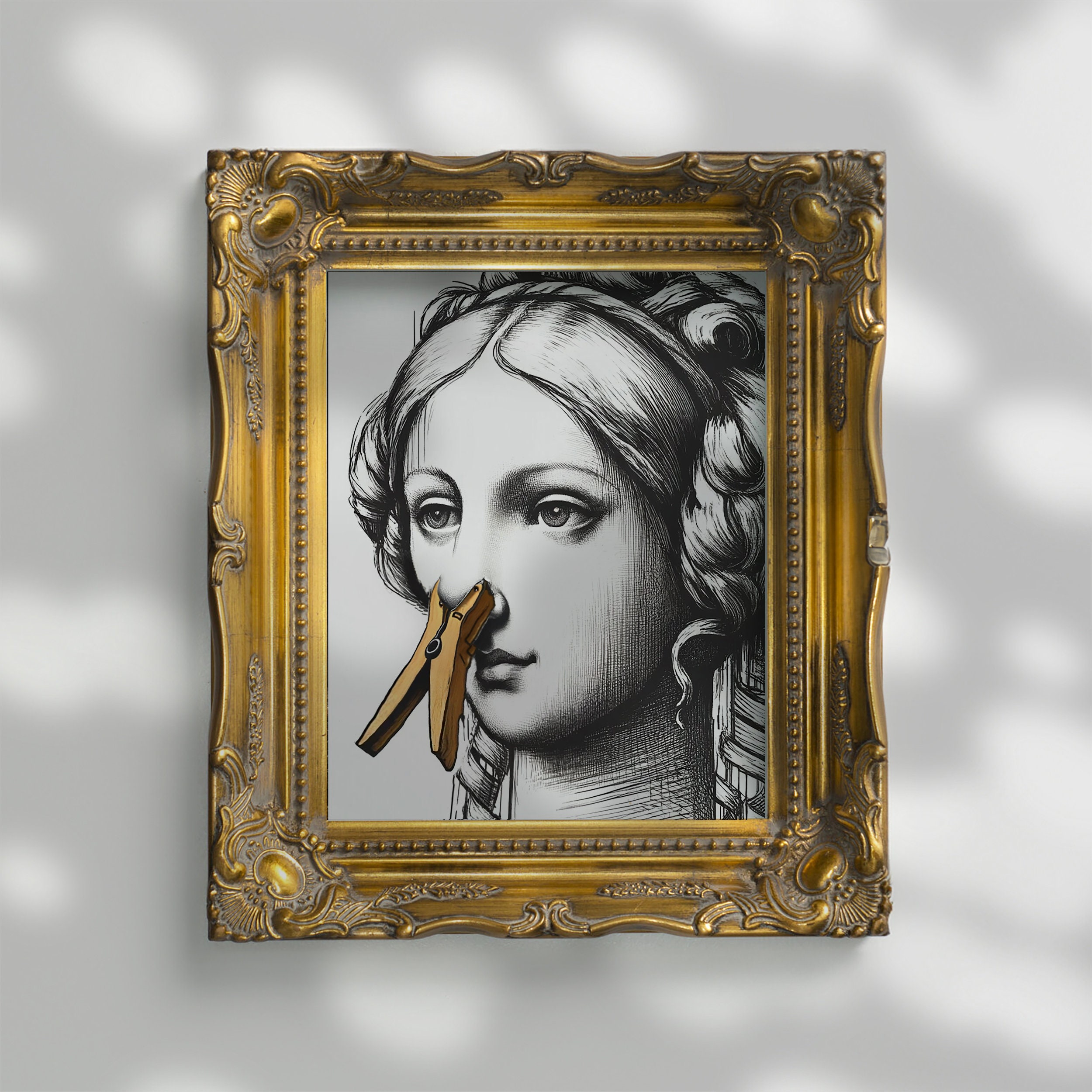 Funny Renaissance Woman Bathroom Art Print Sign, Toilet Humor Decor ...
