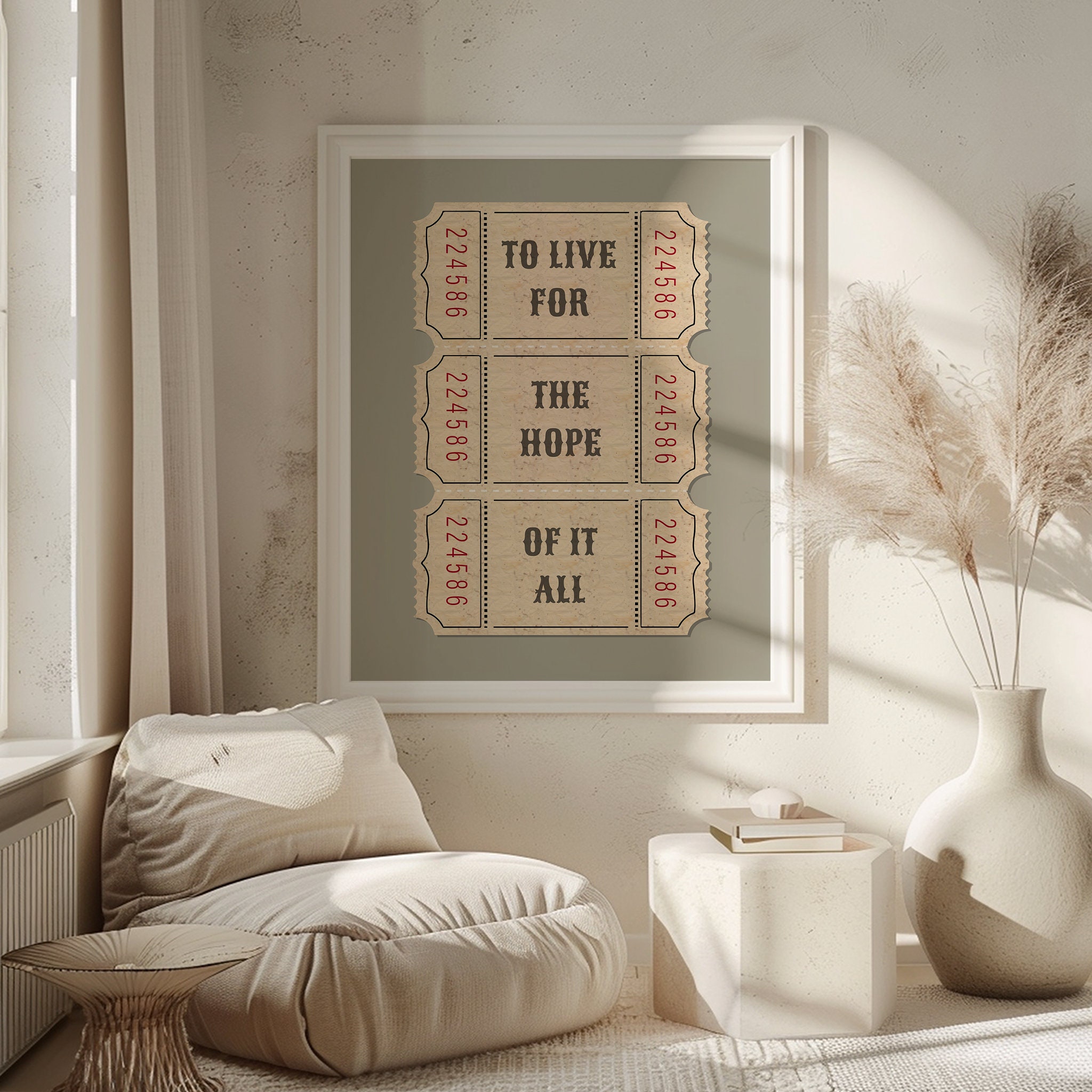 Poster August Taylor Wall Art to Live for the Hope of It All Printable ...