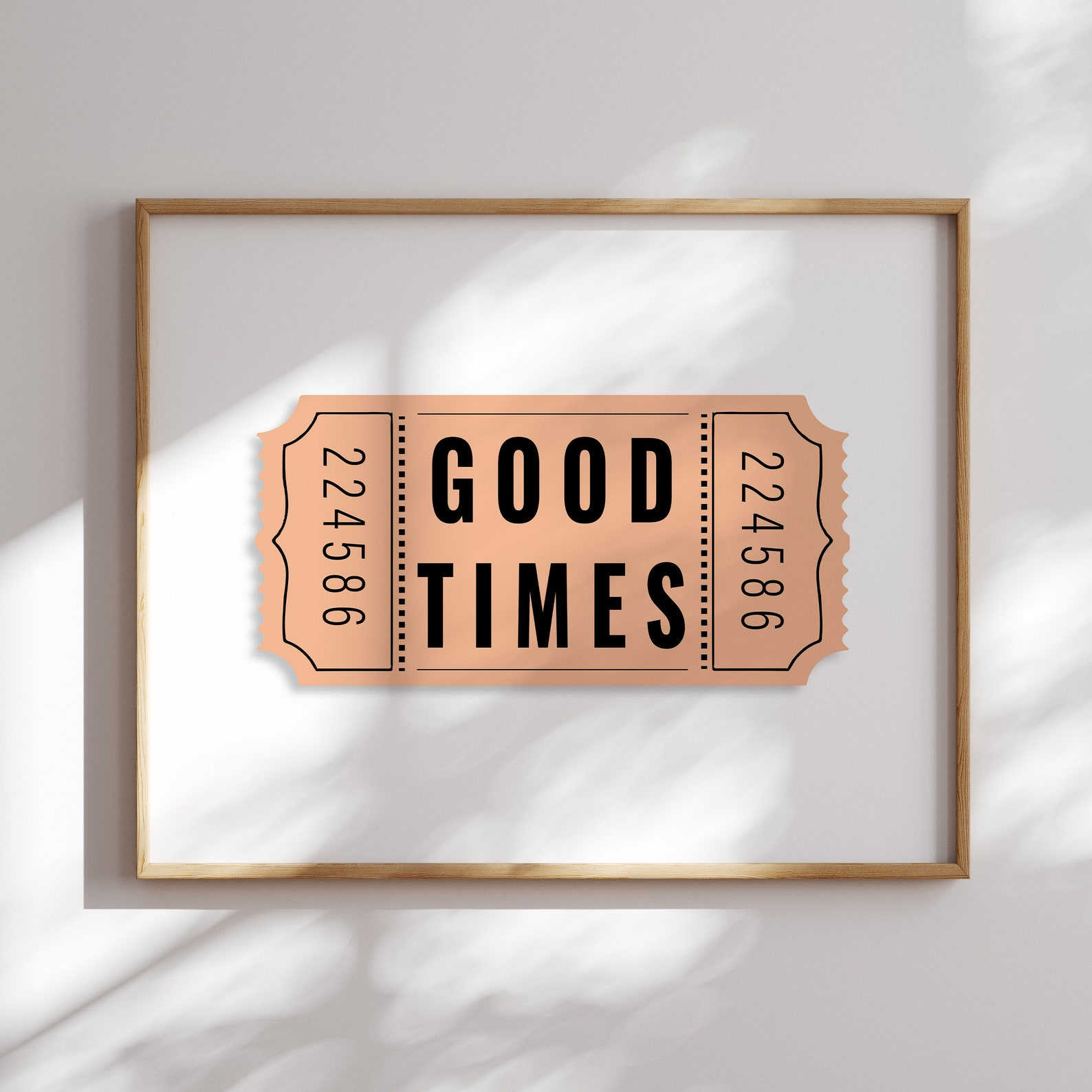 Good Times Ticket Wall Art Print in Peach Fuzz - Aesthetic Poster ...