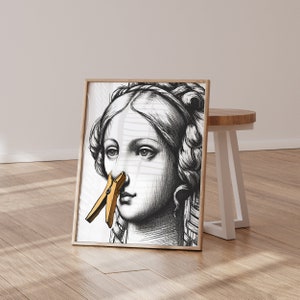 Funny Renaissance Woman Bathroom Art Print Sign, Toilet Humor Decor ...