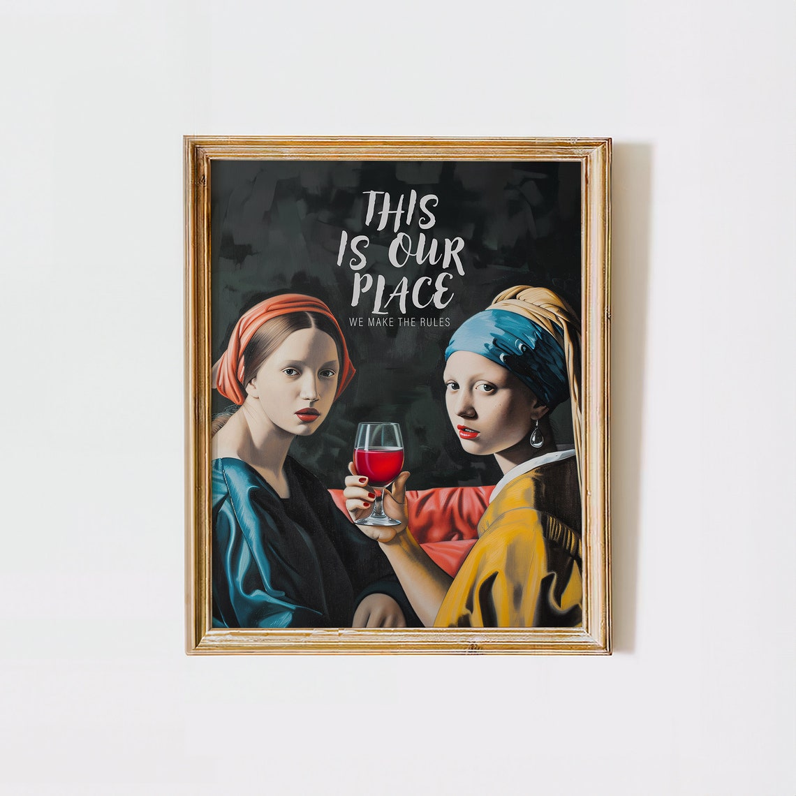 Swifty Art Print | Girl With Pearl, Red Wine (UNFRAMED) Cool Poster ...