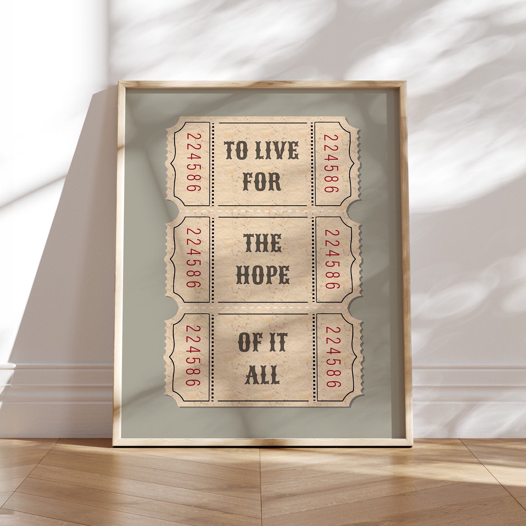 Poster August Taylor Wall Art to Live for the Hope of It All Printable ...