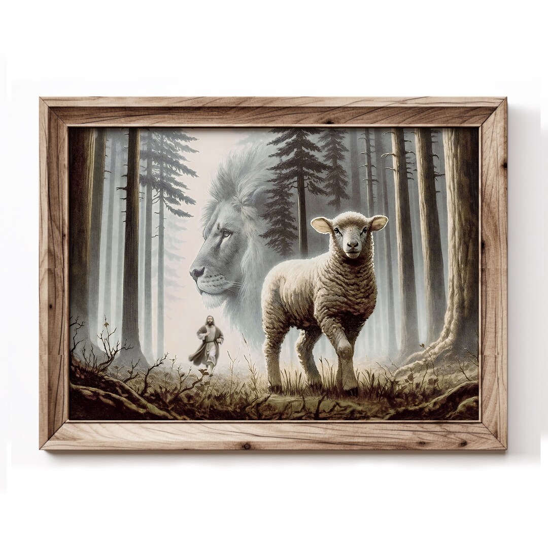 PRINTABLE Jesus Running After Lost Lamb Wall Art Print the Good ...