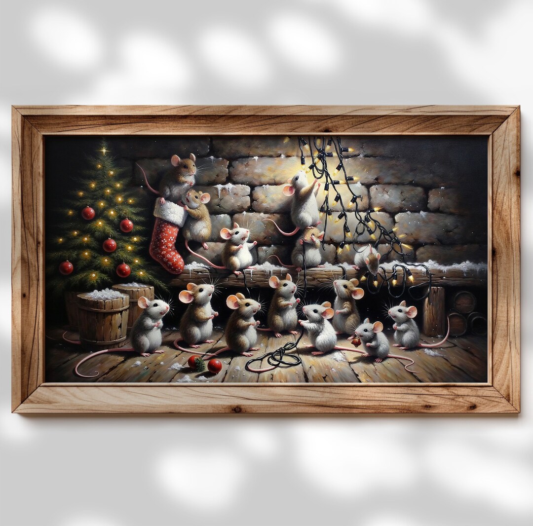Christmas Frame TV Art for Samsung Display - Adorable Vintage Style ...
