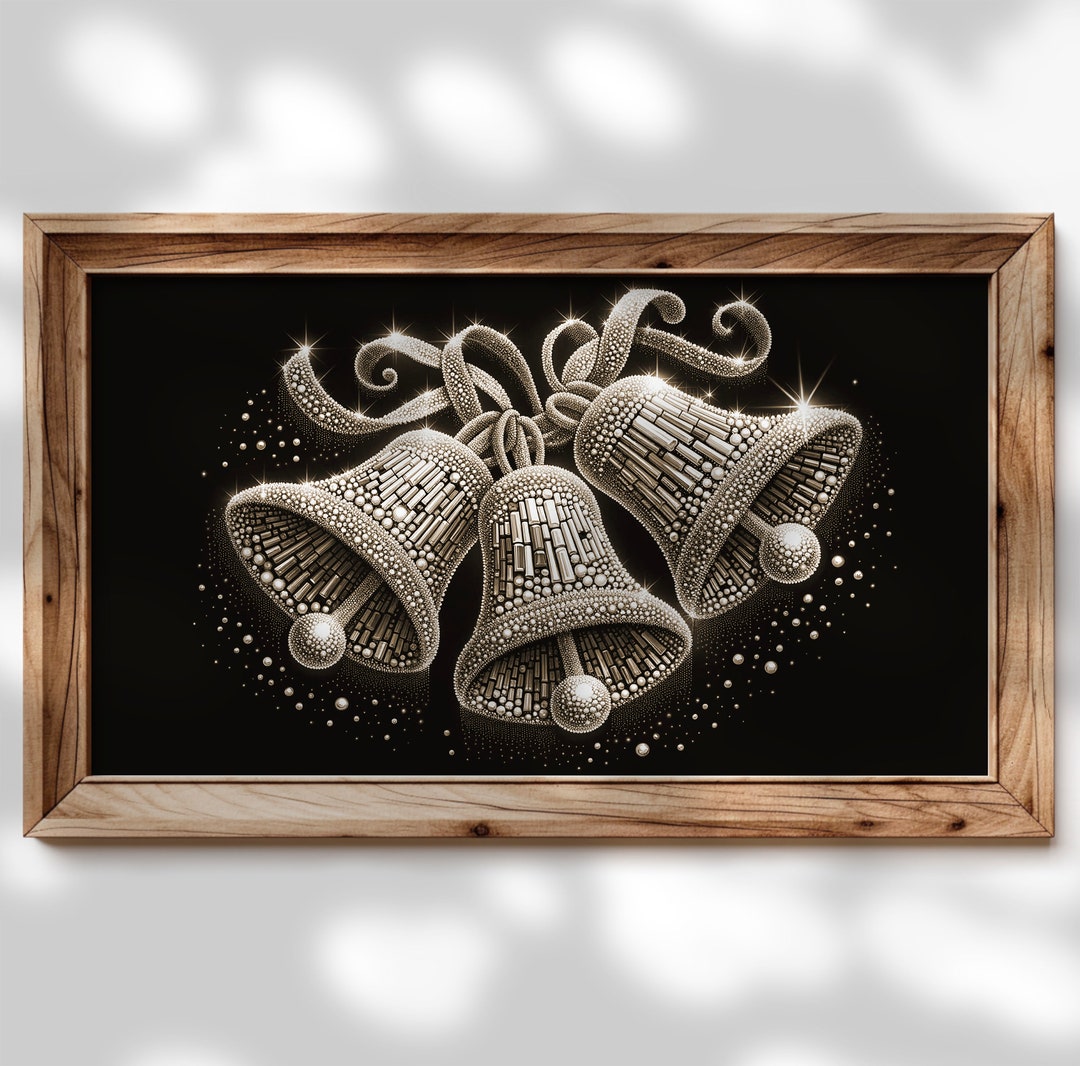 Christmas Frame TV Art Elegant Chic Diamond Crystal Gemstone Christmas ...