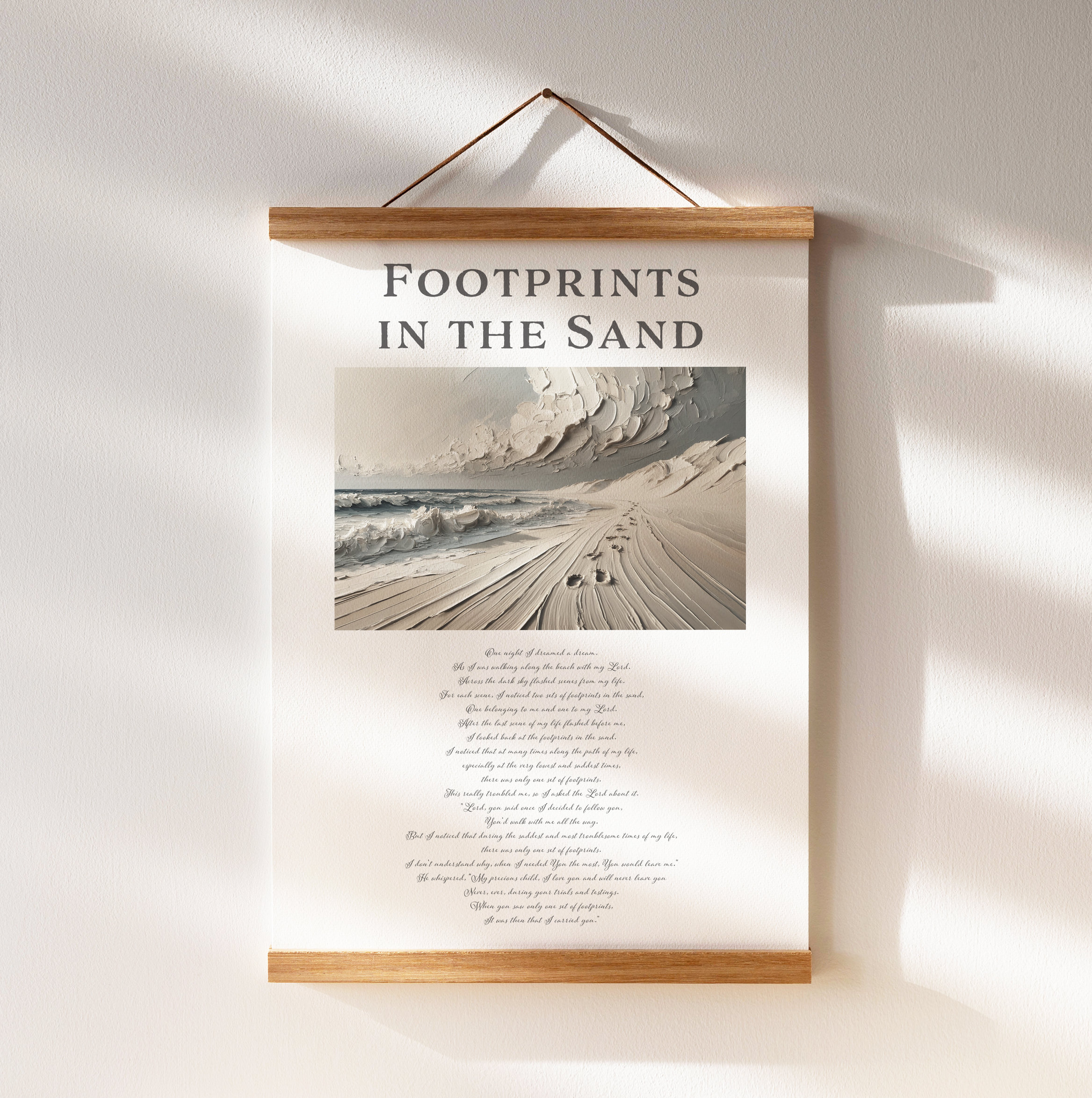 Footprints in the Sand Poem Christian Wall Art Print Prayer Art for ...