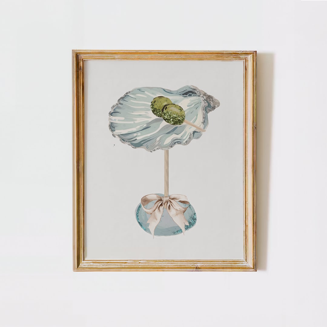 Beach Bar Cart Art Download Seashell Martini Printable Wall Art ...