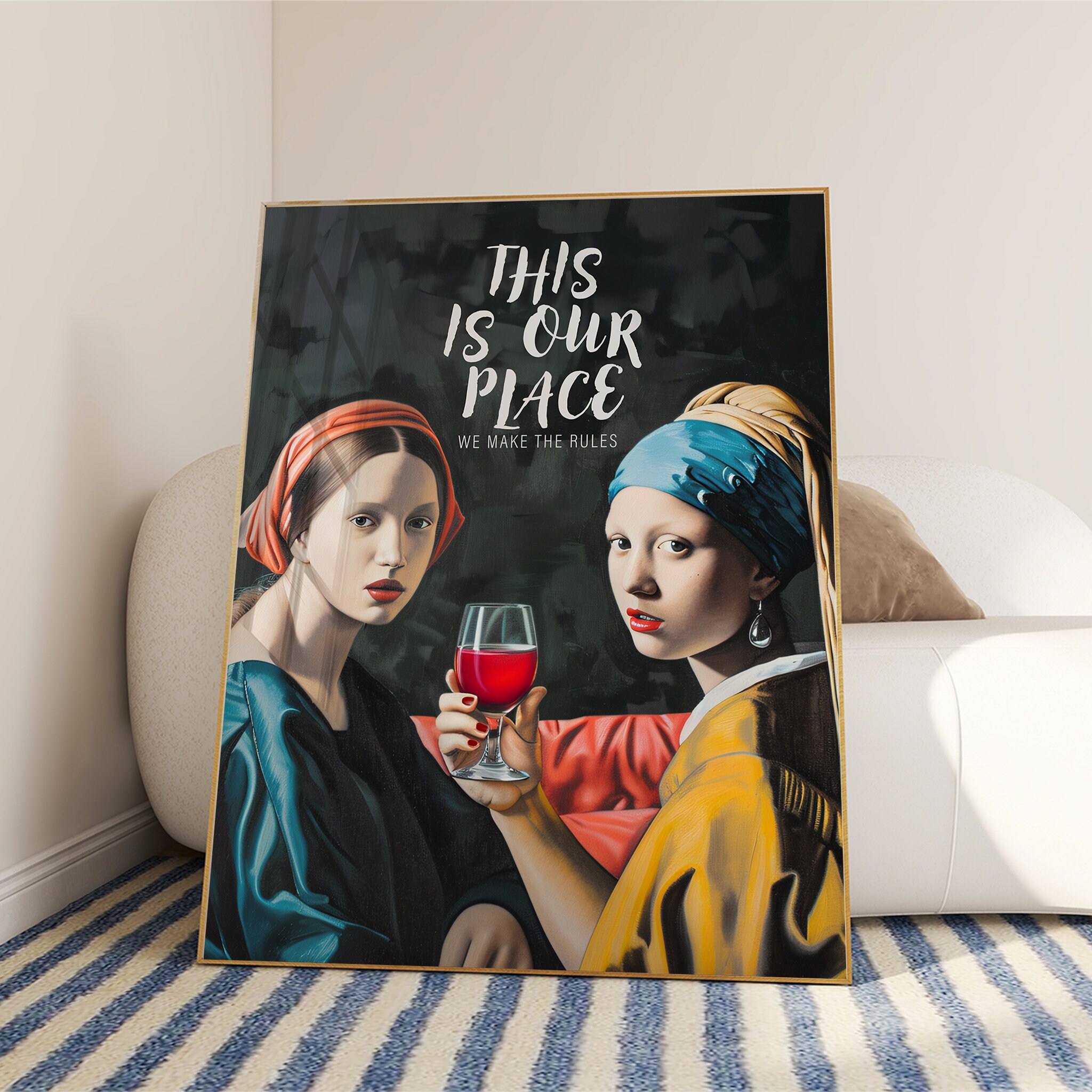 Swifty Art Print | Girl With Pearl, Red Wine (UNFRAMED) Cool Poster ...
