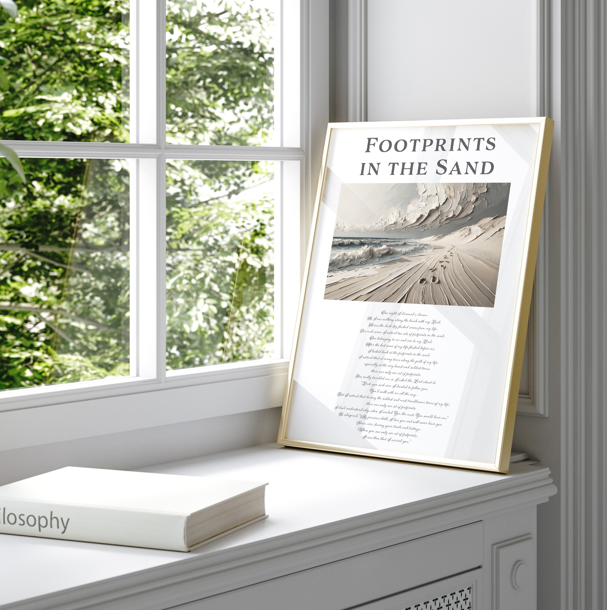 Footprints in the Sand Poem - Christian Wall Art Print - Prayer Art for ...