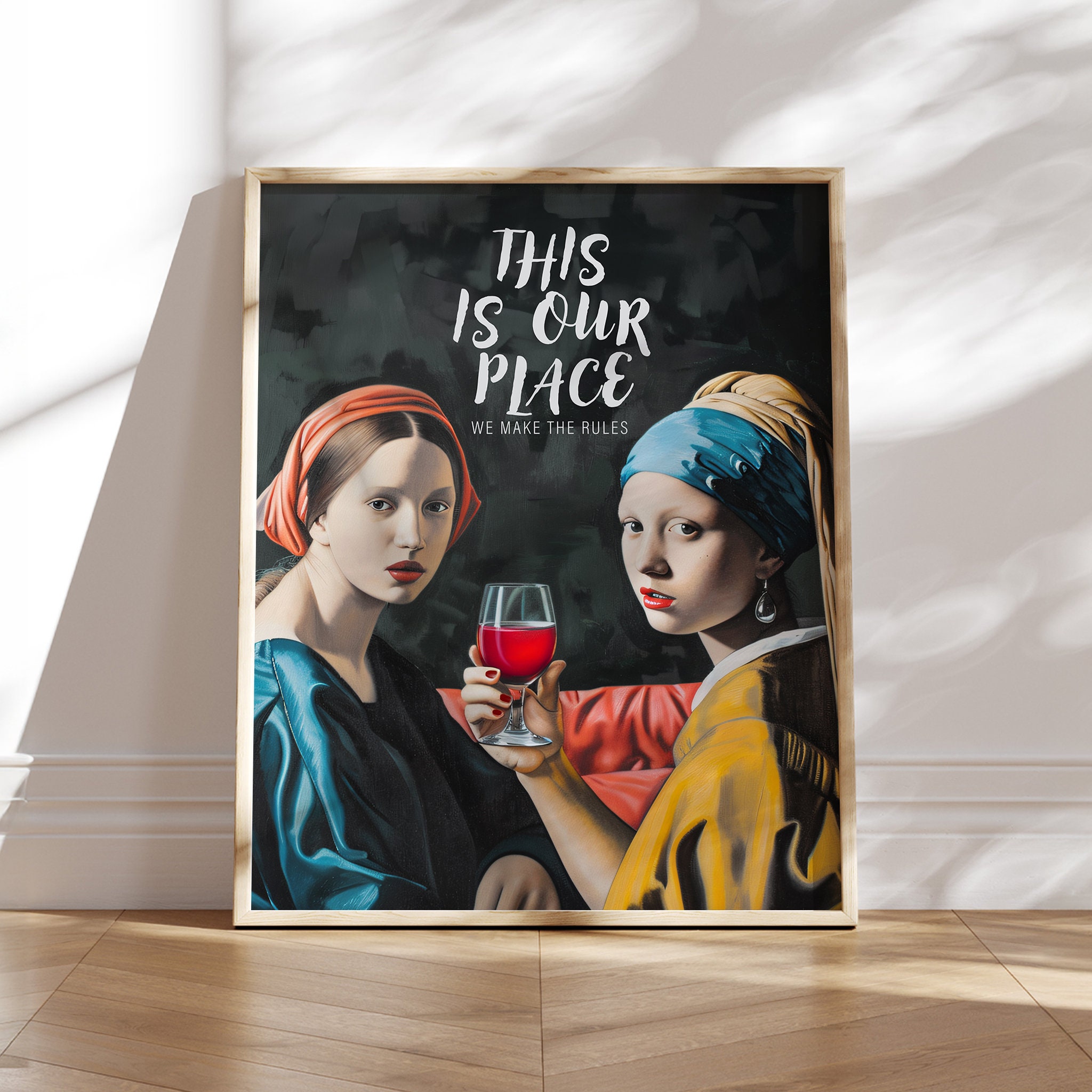 Swifty Art Print | Girl With Pearl, Red Wine (UNFRAMED) Cool Poster ...