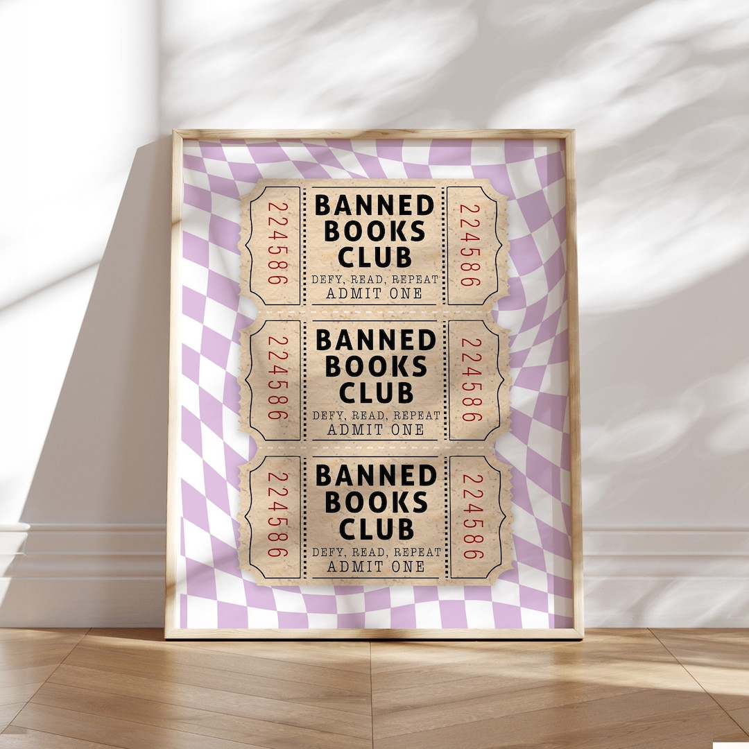 Banned Books Club Ticket Print – Retro Trippy Wall Art UNFRAMED Poster ...