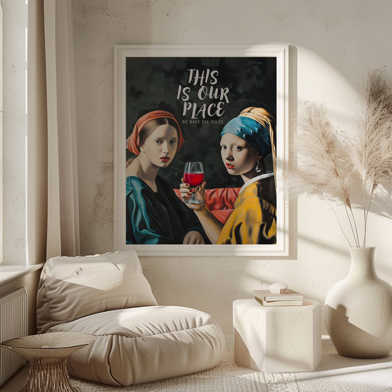 Swifty Art Print | Girl With Pearl, Red Wine (UNFRAMED) Cool Poster ...