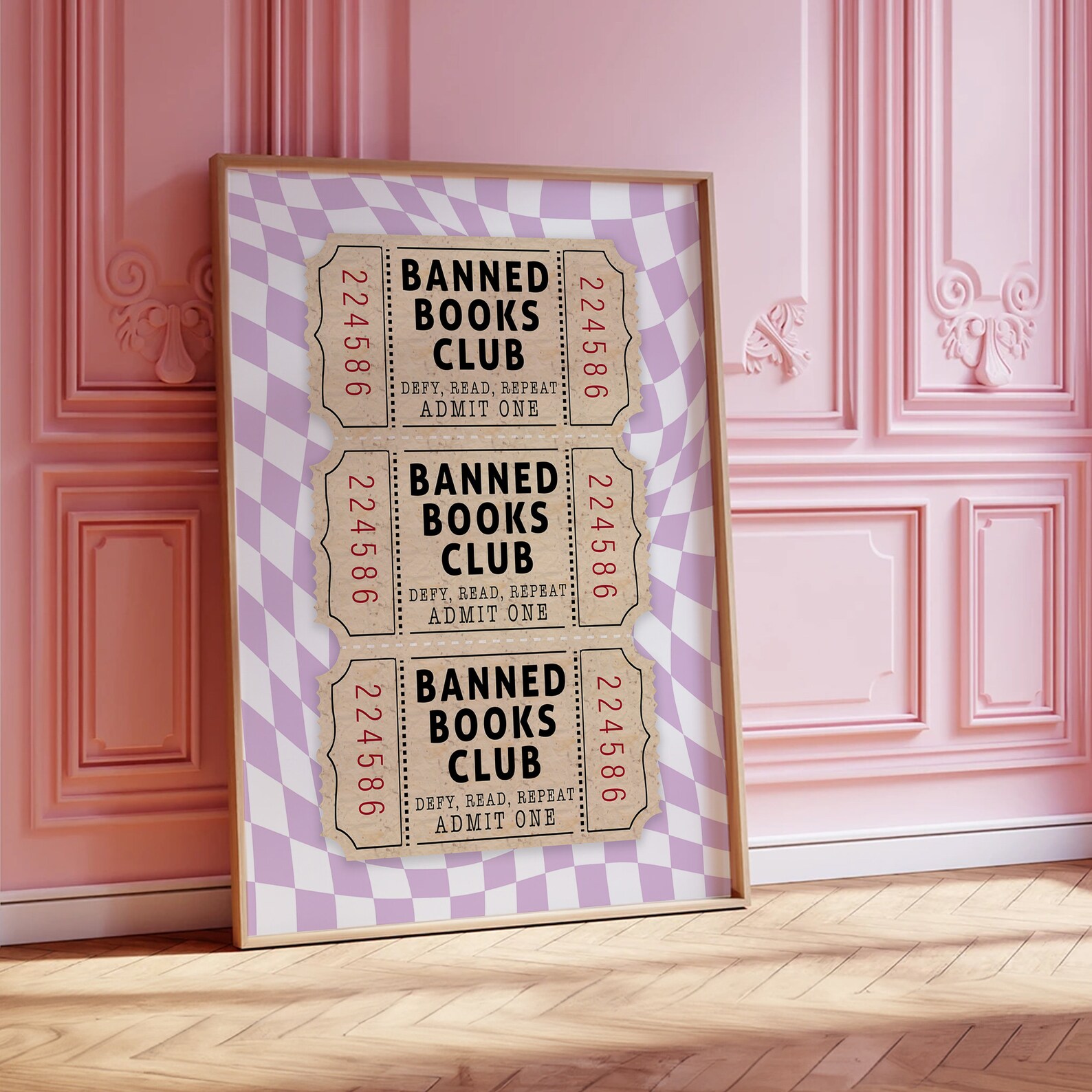 Banned Books Club Ticket Print – Retro Trippy Wall Art UNFRAMED Poster ...