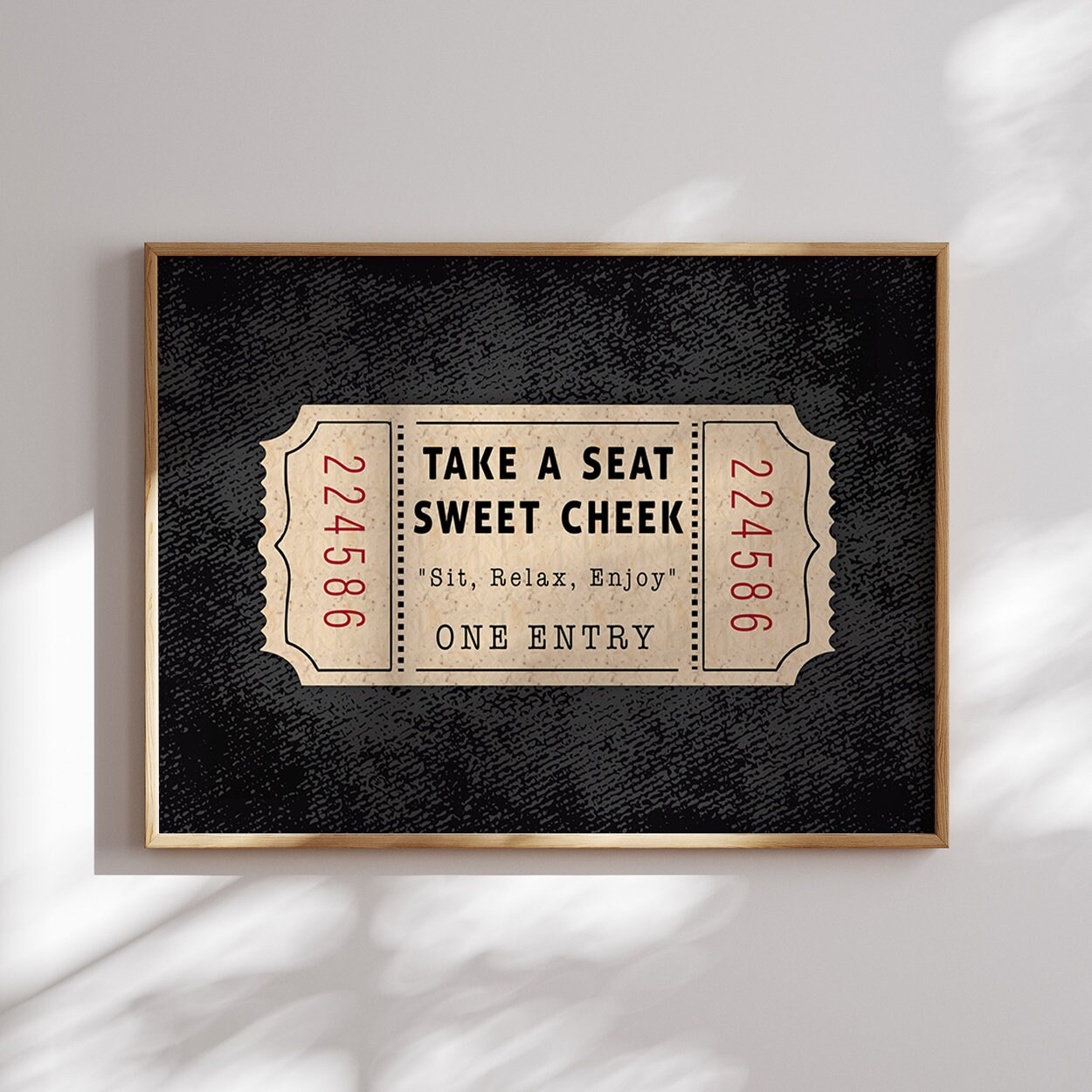 Funny Toilet Prints Vintage Prank Wall Art Take a Seat Sweet Cheek ...