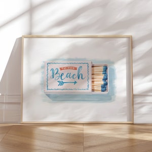 Coastal Matchbox Art Print Bar Card Guest Room Digital Download ...
