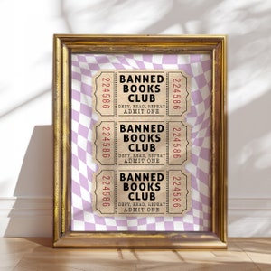 Banned Books Club Ticket Print – Retro Trippy Wall Art UNFRAMED Poster ...